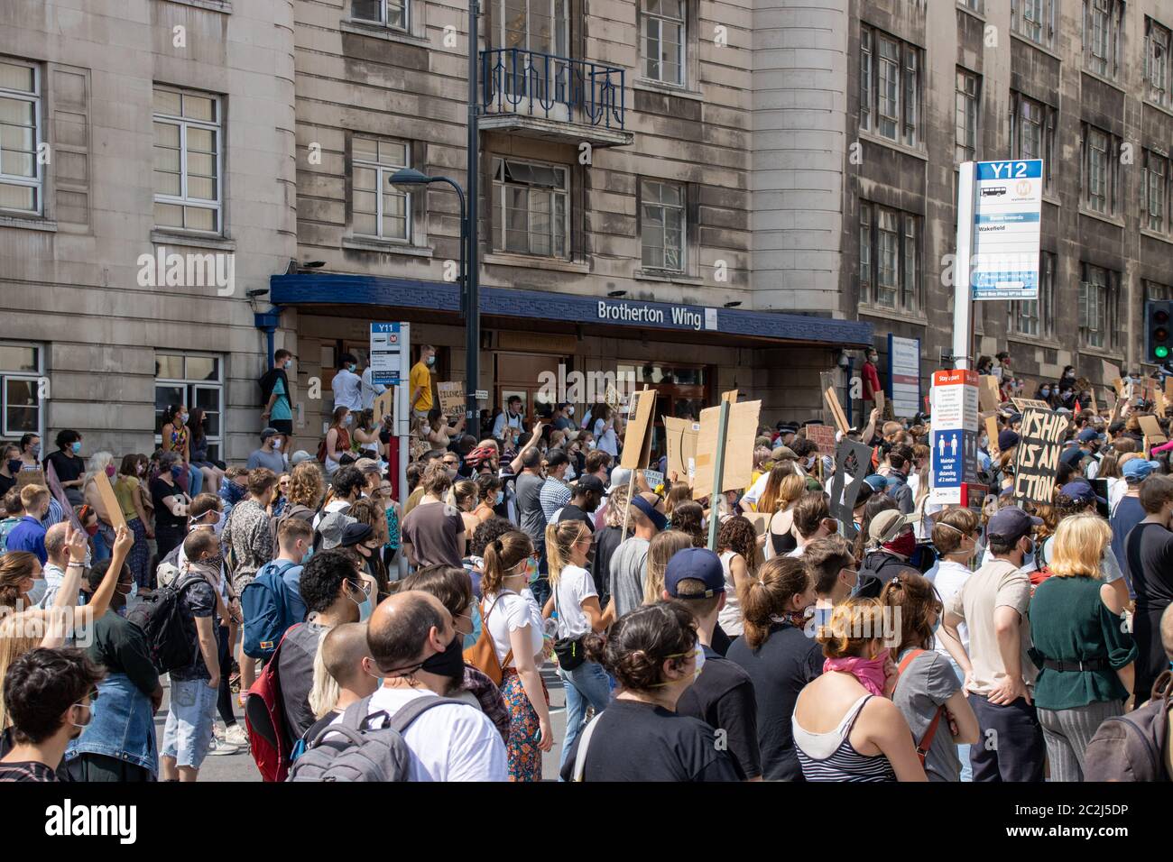 Leeds UK, 14th June 2020: Black lives matter protesters in the Leeds ...