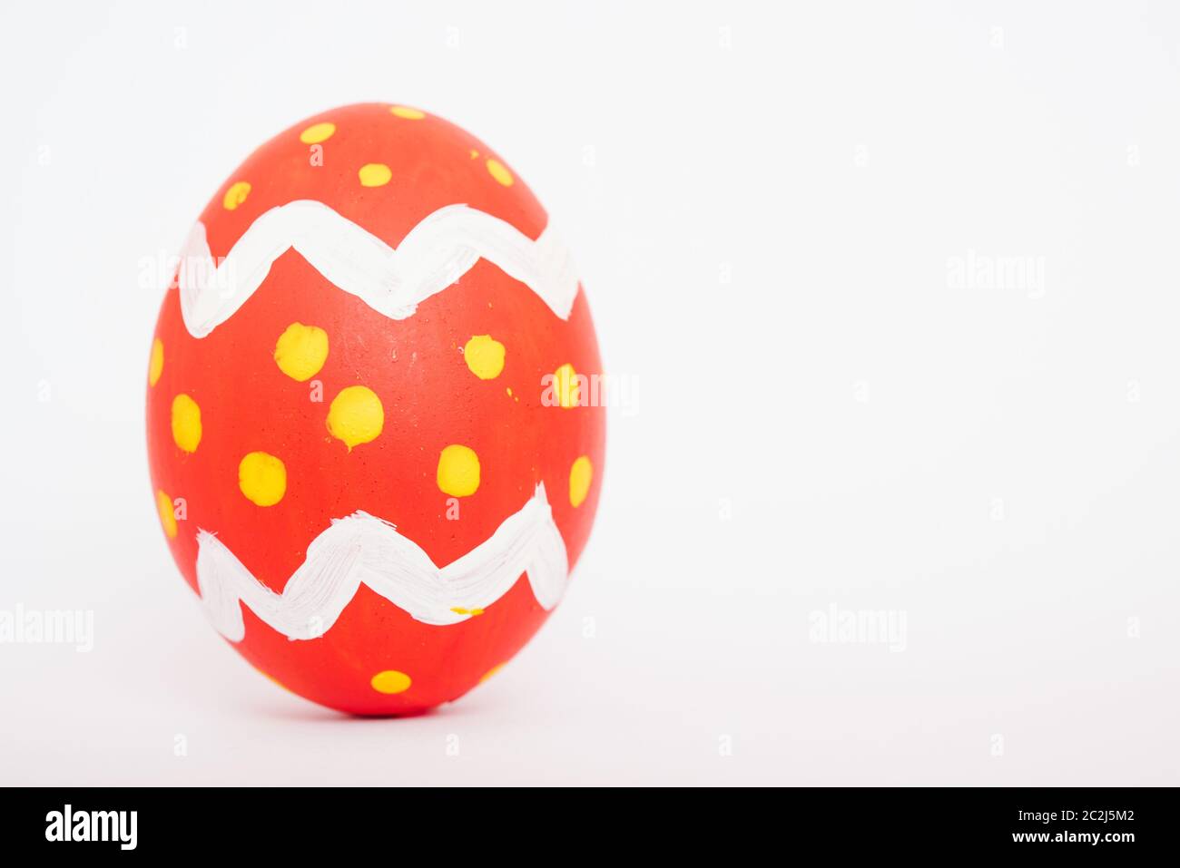 Beautiful Easter Red egg color isolate on white background, Easter day ...