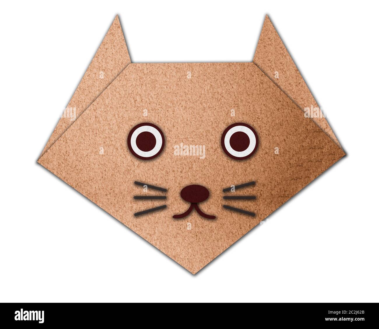 Origami cat made from paper on white background Stock Photo - Alamy