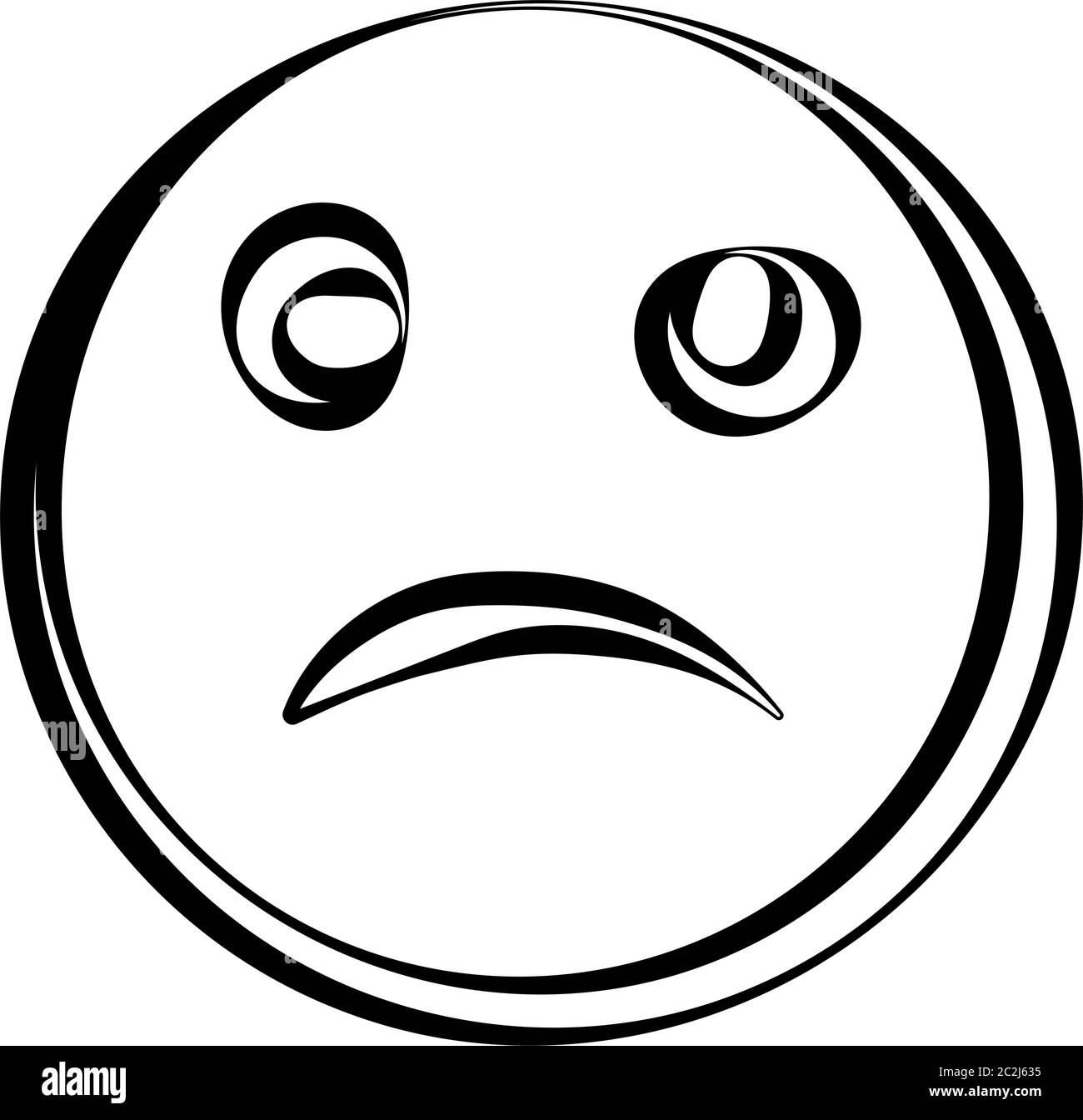 Sad Icon, Sad Face Icon Vector Art Illustration Stock Vector Image ...