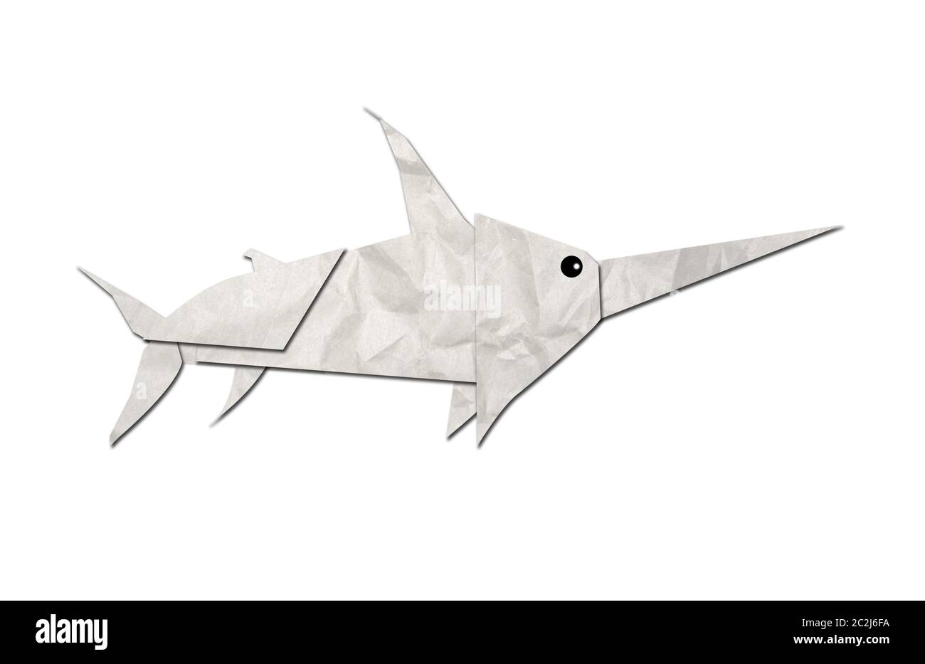 origami sharks made of paper on white background Stock Photo - Alamy