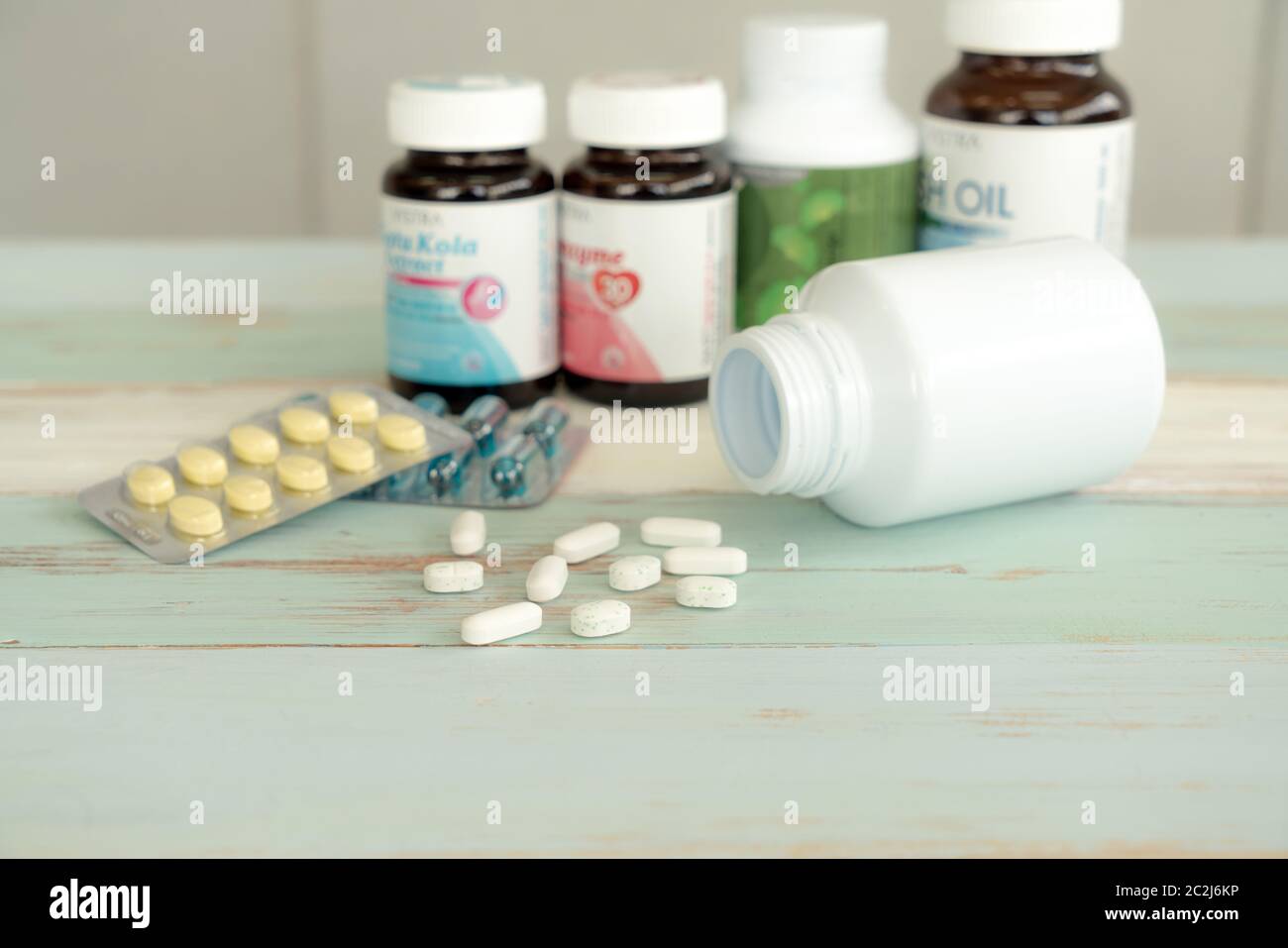medicine spilling out Stock Photo - Alamy
