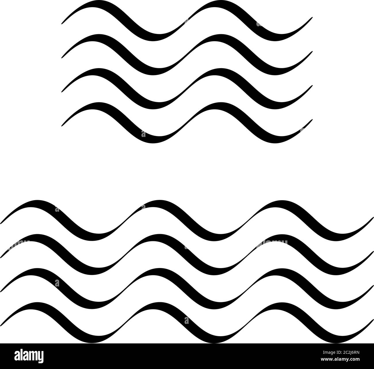 Water Wave Icon, Water Wave Sign Vector Art Illustration Stock Vector ...