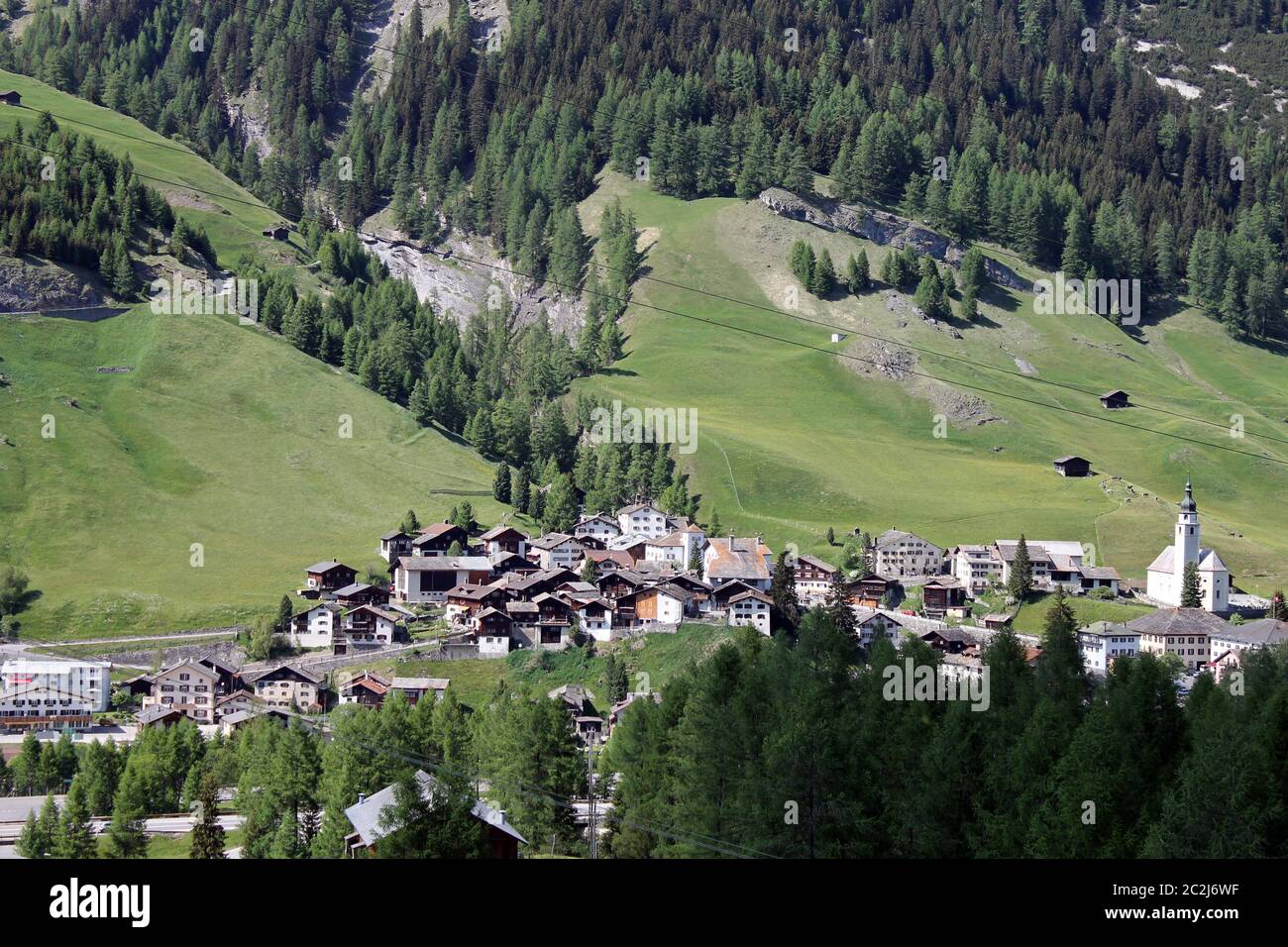 The mountain village of Splugen in Switzerland Stock Photo - Alamy