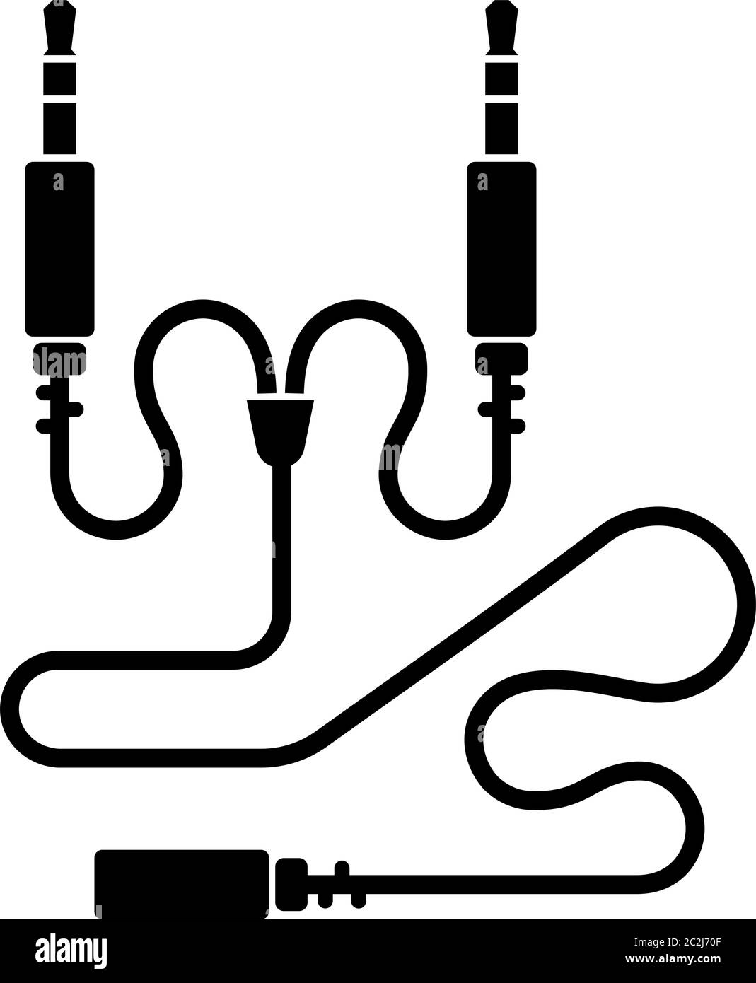 Audio Cable Icon, Plug Wire Vector Art Illustration Stock Vector Image ...