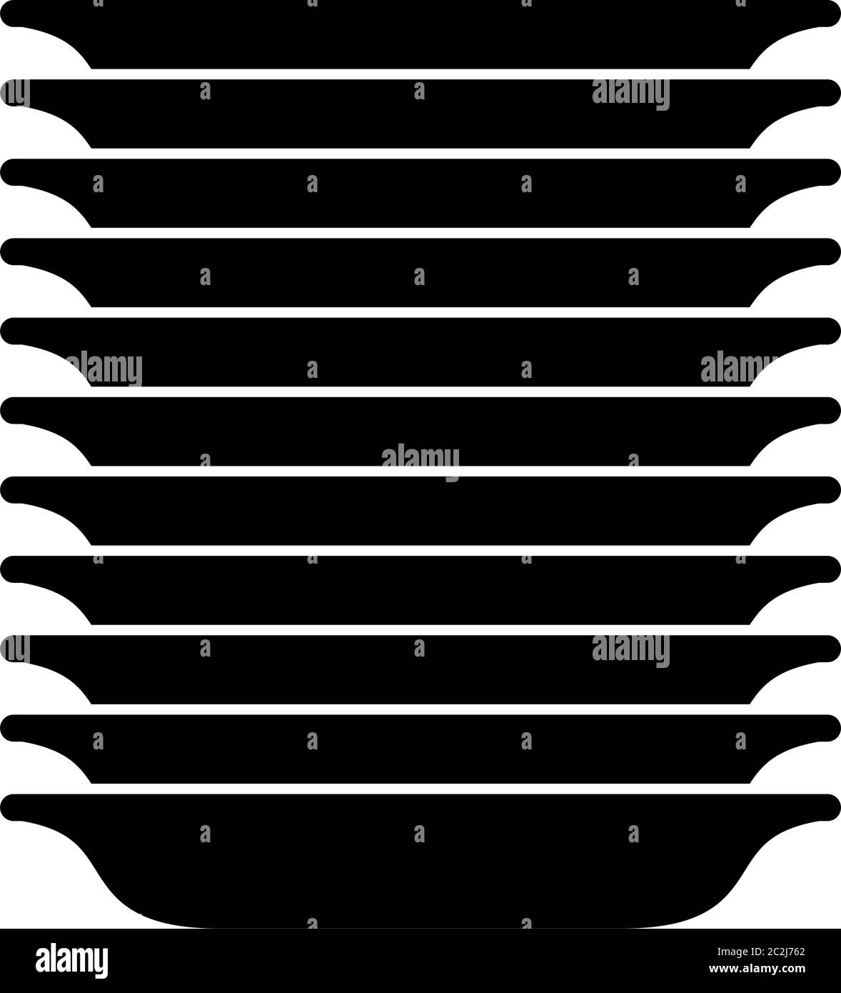 Stack Of Food Plates Vector Art Illustration Stock Vector Image & Art ...