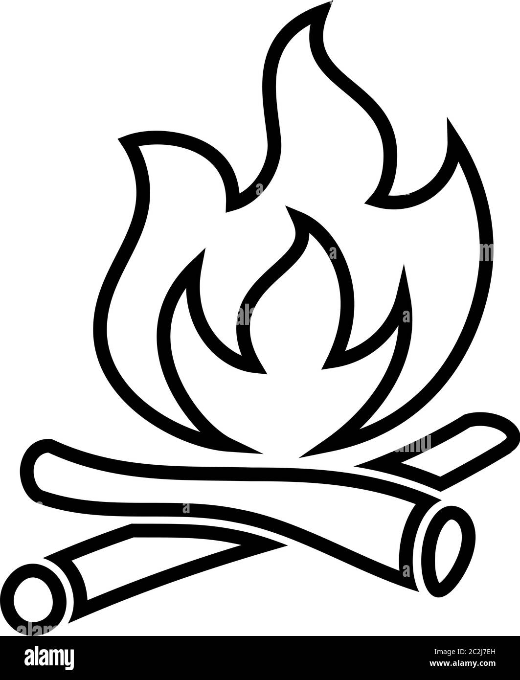 Campfire Icon, Camp Fire Vector Art Illustration Stock Vector Image ...