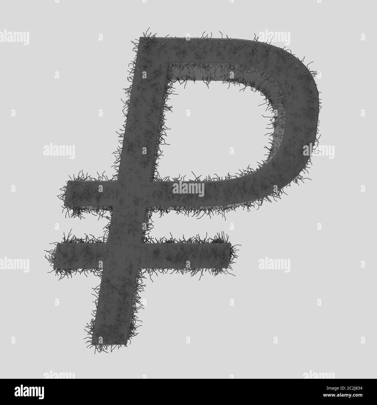 Ruble symbol sign isolated rouble RUB Russian ruble Currency Symbol 3d ...