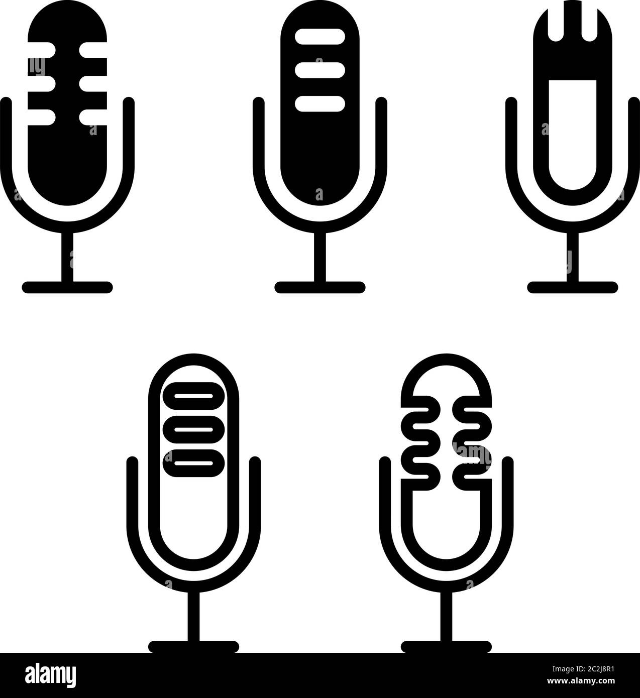 Microphone Icon, Mic Icon Vector Art Illustration Stock Vector Image ...