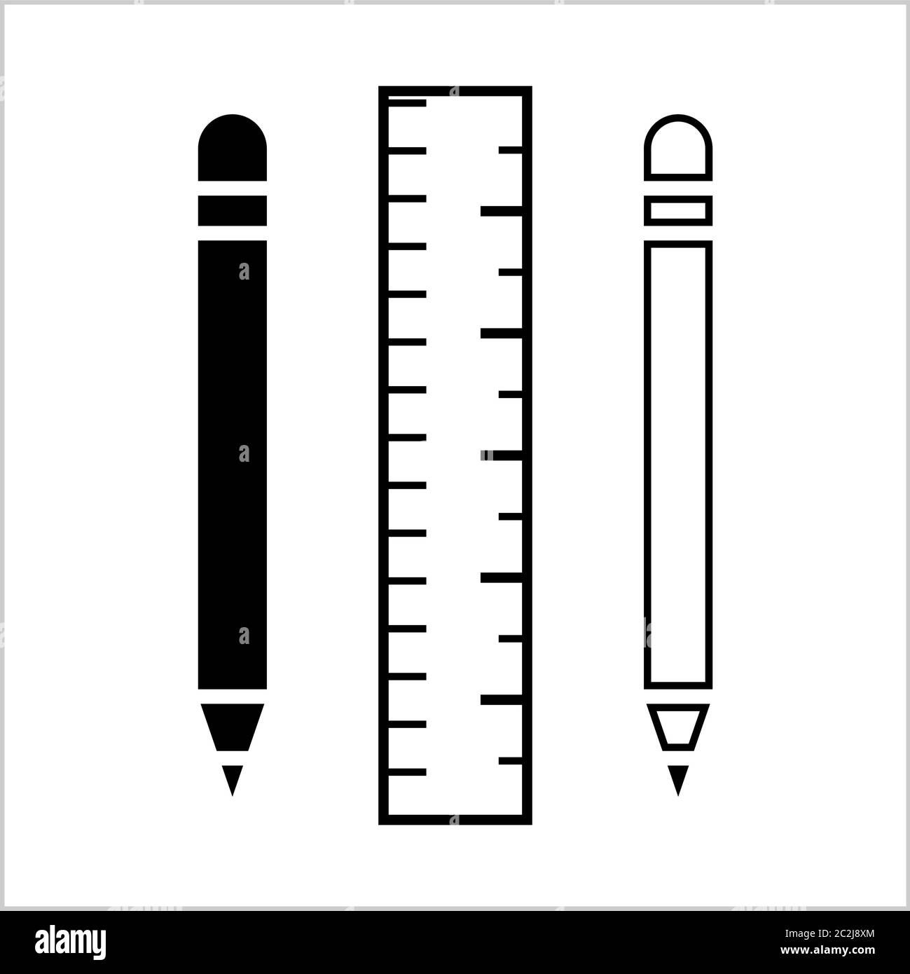 Straight edge ruler Stock Vector Images - Alamy