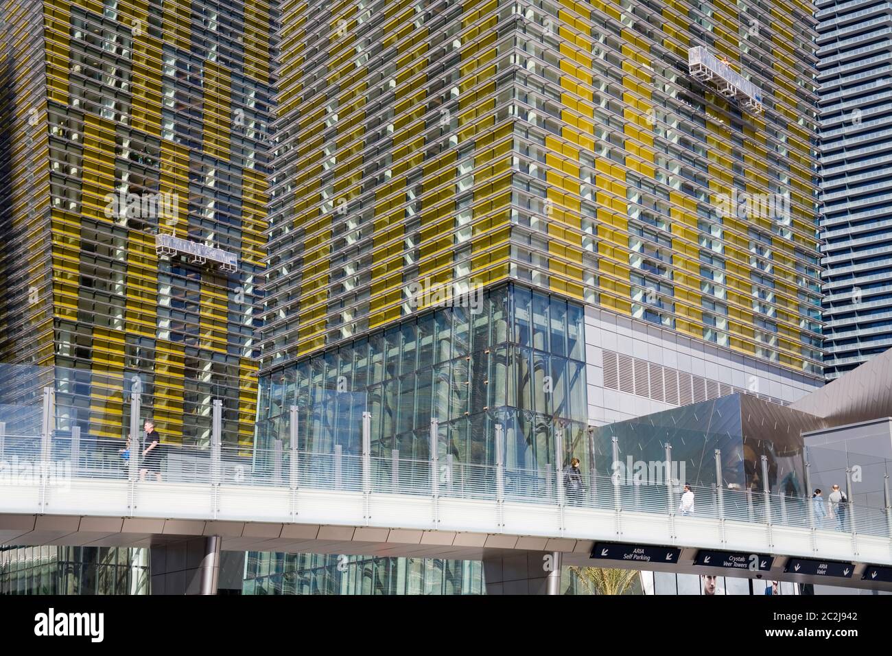 Veer Towers & pedestrian bridge at CityCenter, Las Vegas, Nevada, USA ...