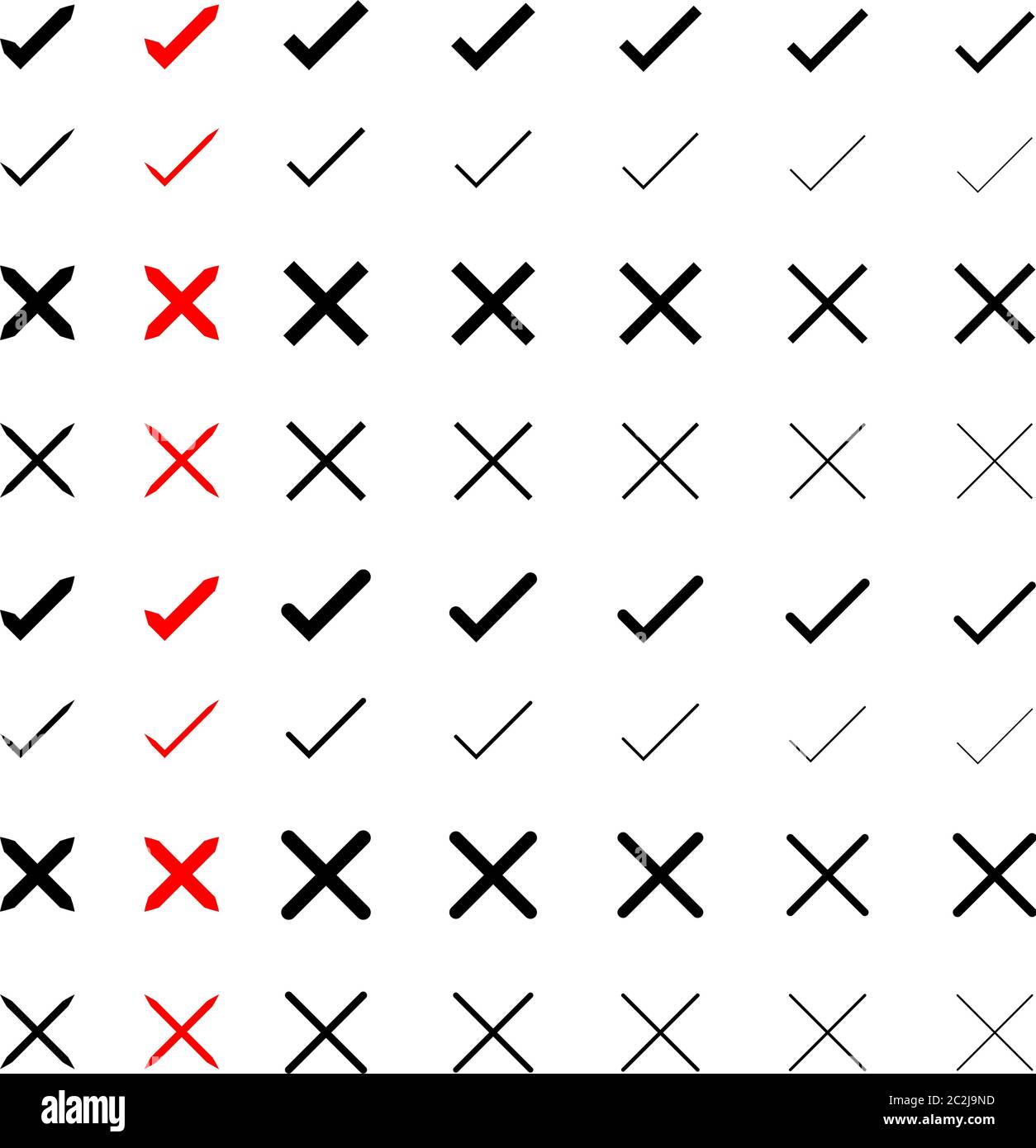 Cross Mark Icon, Delete Mark Collection Vector Art Illustration Stock ...