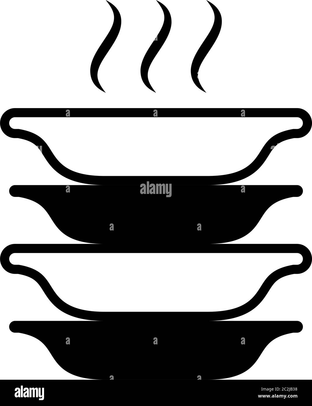 Stack Of Food Plates Vector Art Illustration Stock Vector Image & Art ...