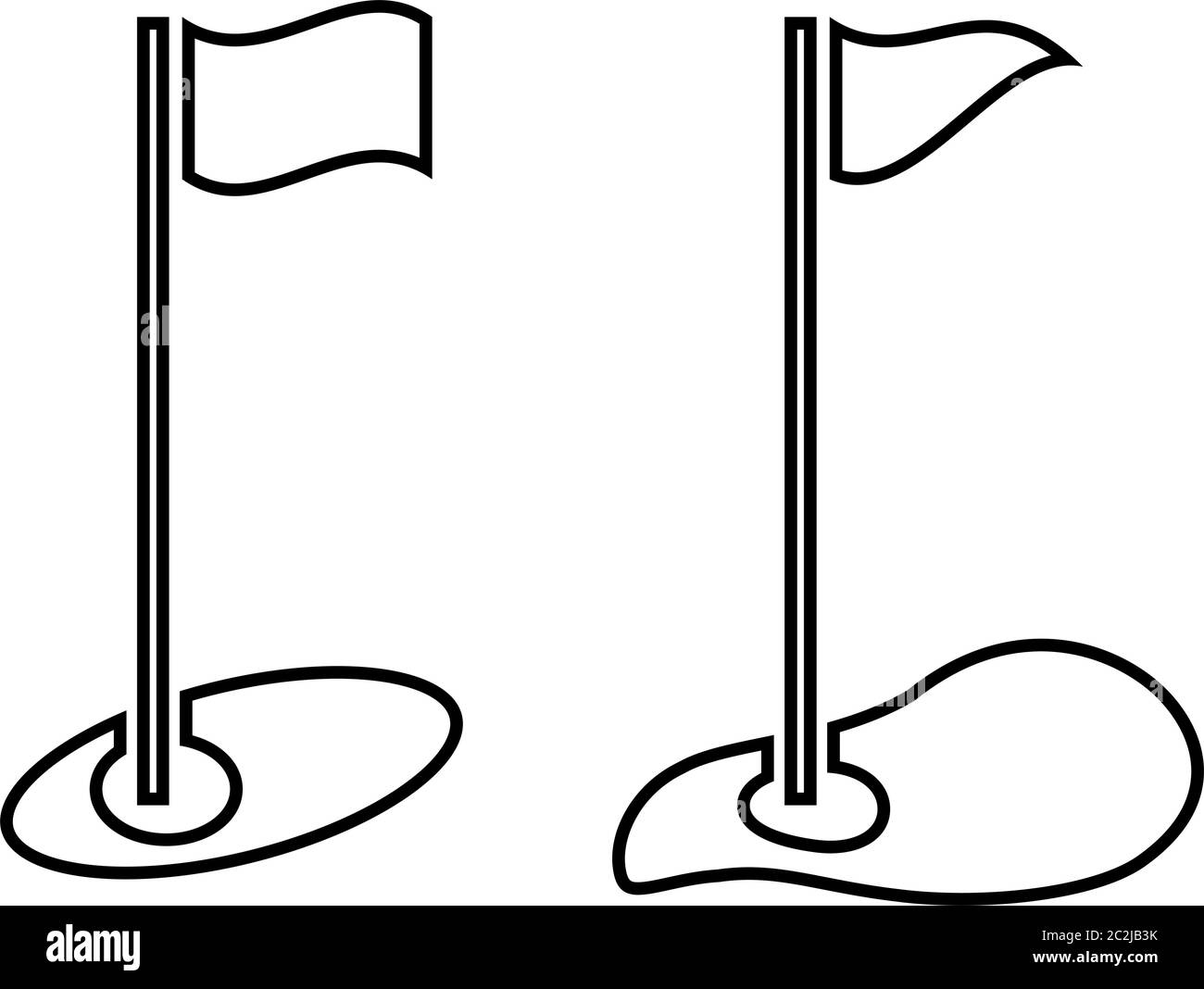 Golf Hole Flag Icon Vector Art Illustration Stock Vector Image & Art - Alamy