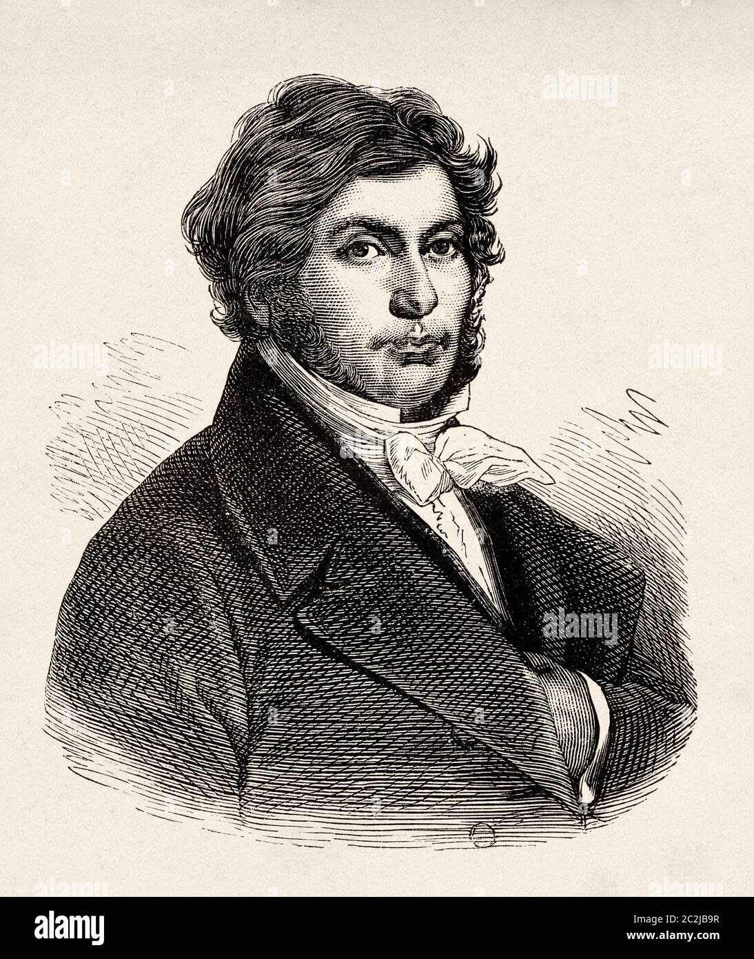 Portrait of Jean Francois Champollion (1790-1832), French historian ...