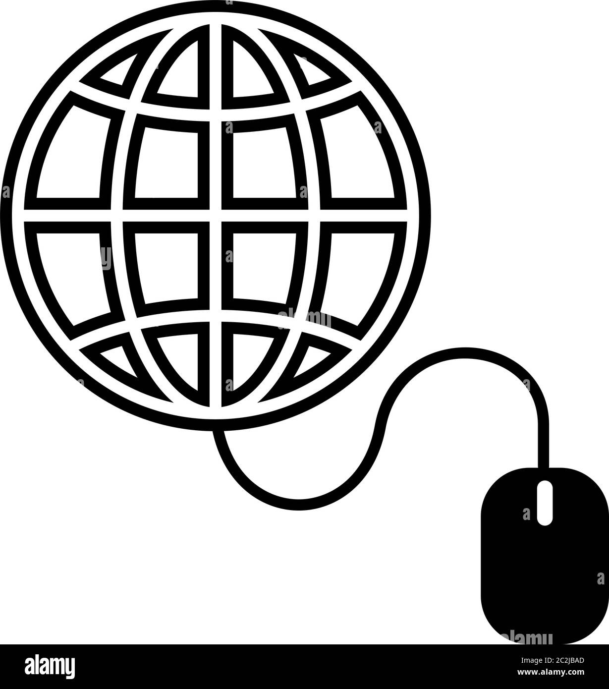 Go To Web, Mouse, Globe Icon, Vector Art Illustration Stock Vector ...