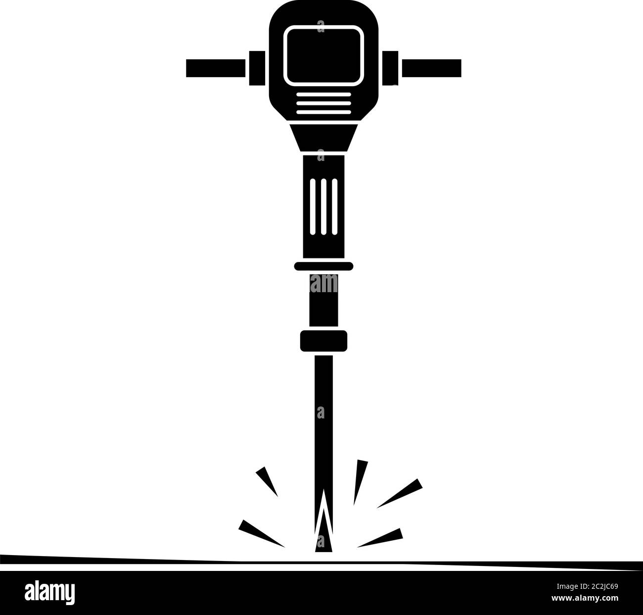 Jackhammer Icon, Tool Icon Vector Art Illustration Stock Vector Image ...