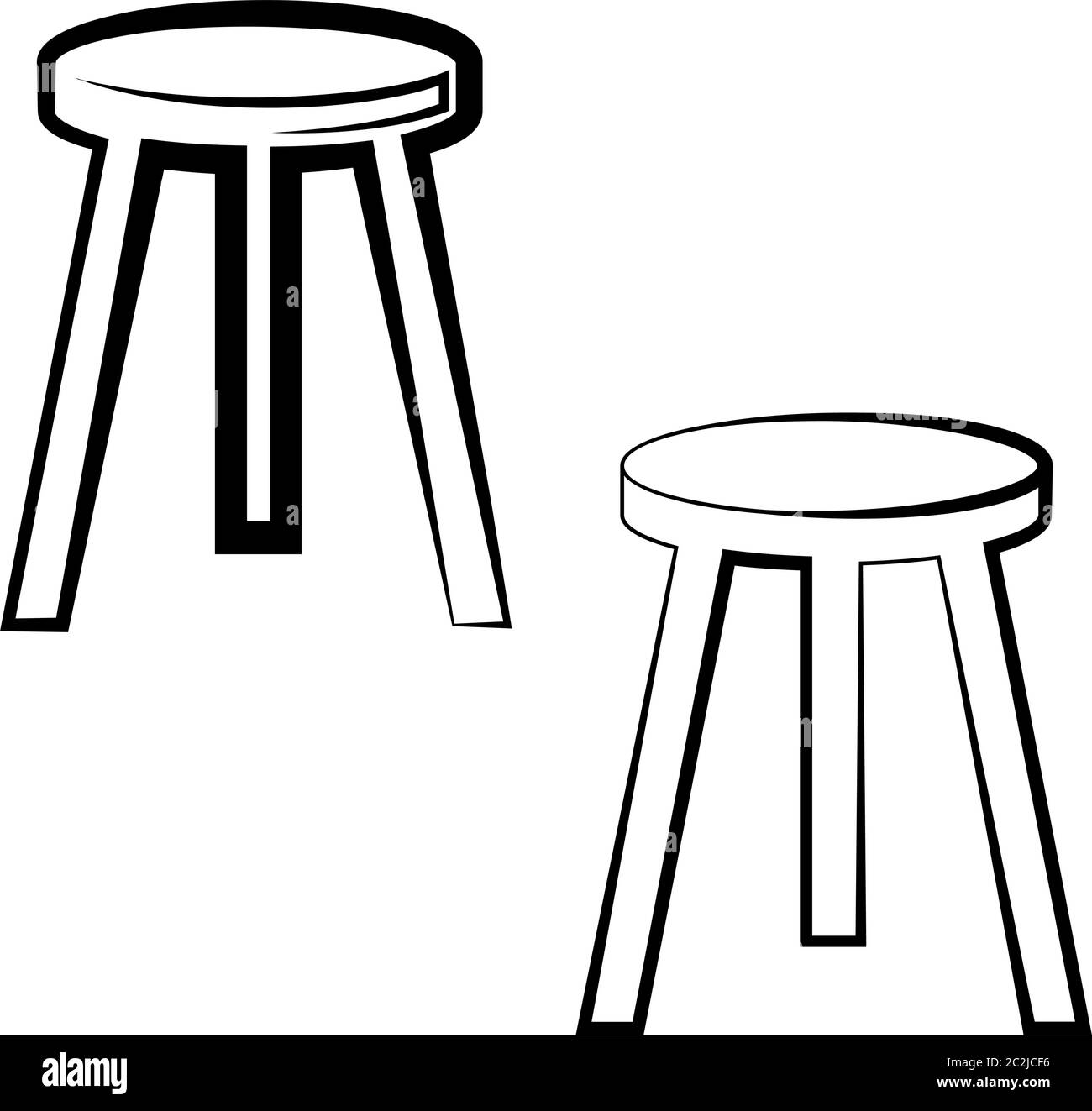 Stool Icon, Furniture Icon Vector Art Illustration Stock Vector Image ...