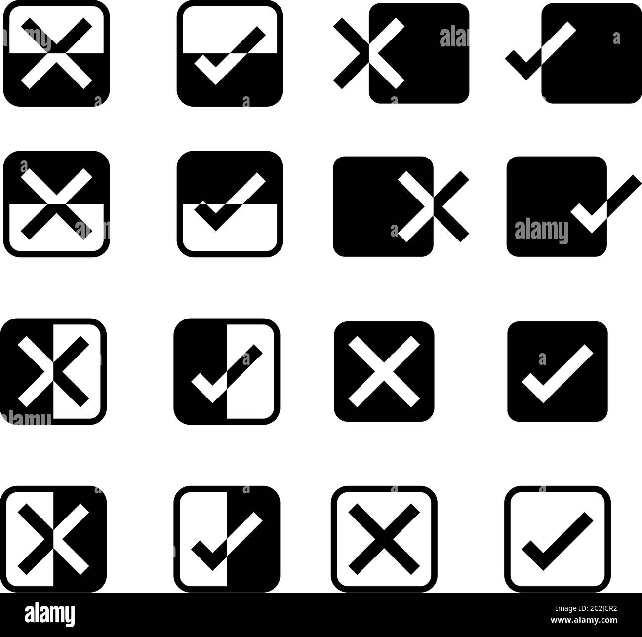 Cross Mark Icon, Delete Mark Collection Vector Art Illustration Stock ...