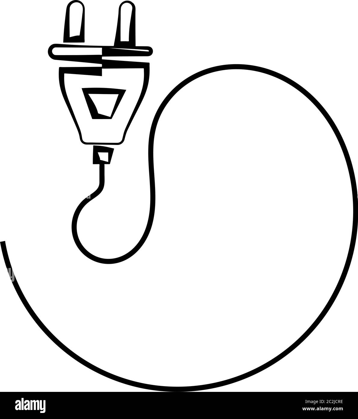 Power Plug With Wire Icon Vector Art Illustration Stock Vector Image ...