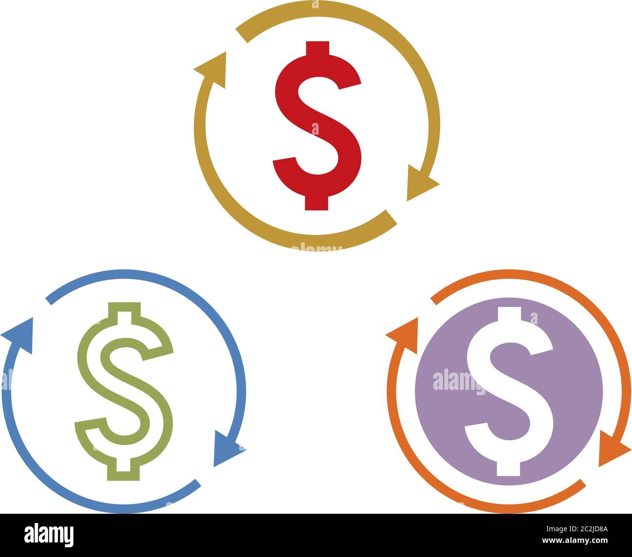 Money Change Icon, Currency Change Icon Vector Art Illustration Stock ...