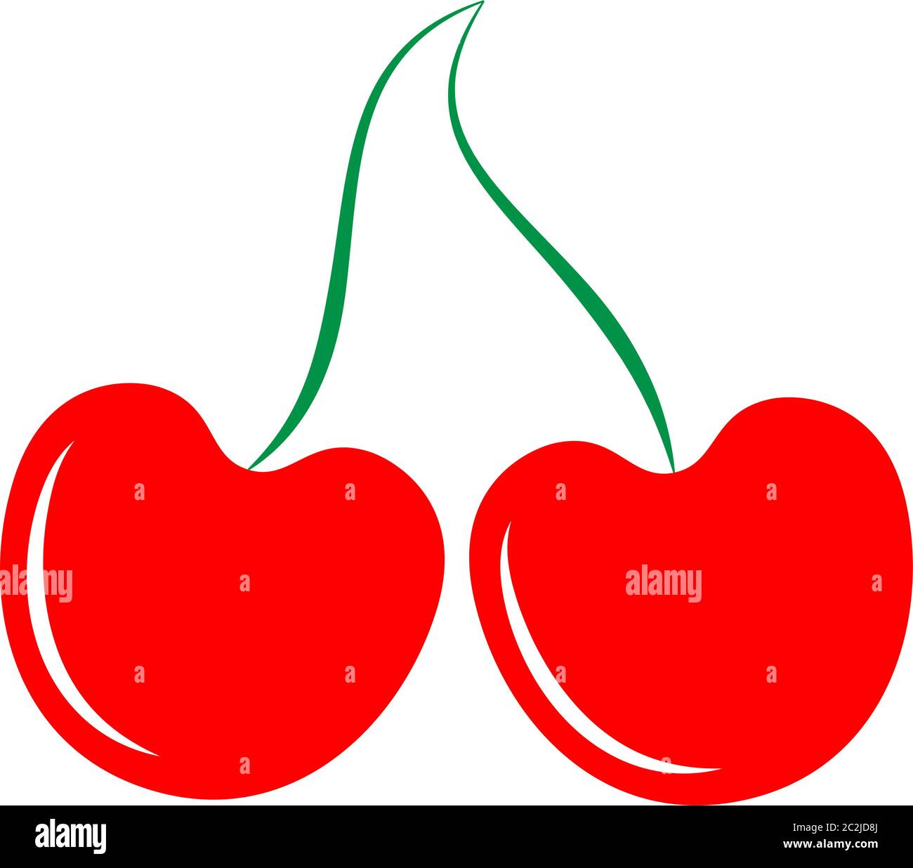 Cherry Icon, Cherry Vector Art Illustration Stock Vector Image & Art ...