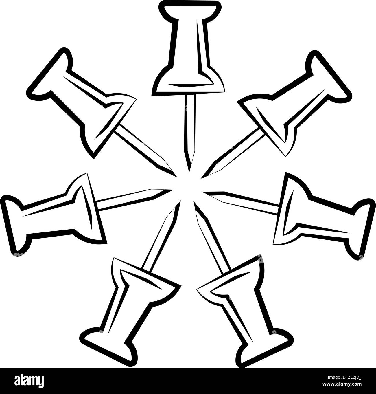 Drawing Pin Icon, Push Pin Vector Art Illustration Stock Vector Image ...