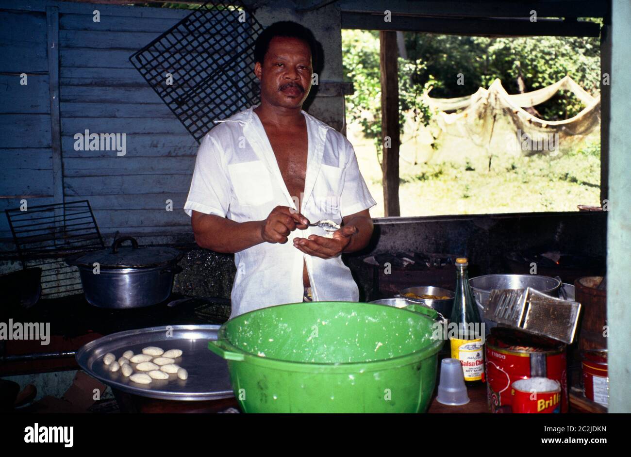 Samana Dominican Republic Man Making Bread Type Food Stock Photo - Alamy