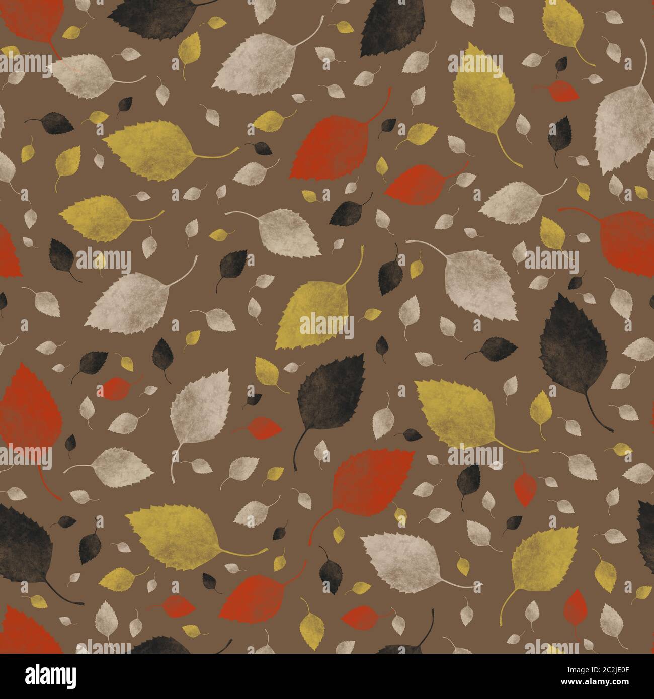 decorative leaf pattern 1950s mid century type seamless pattern on a ...