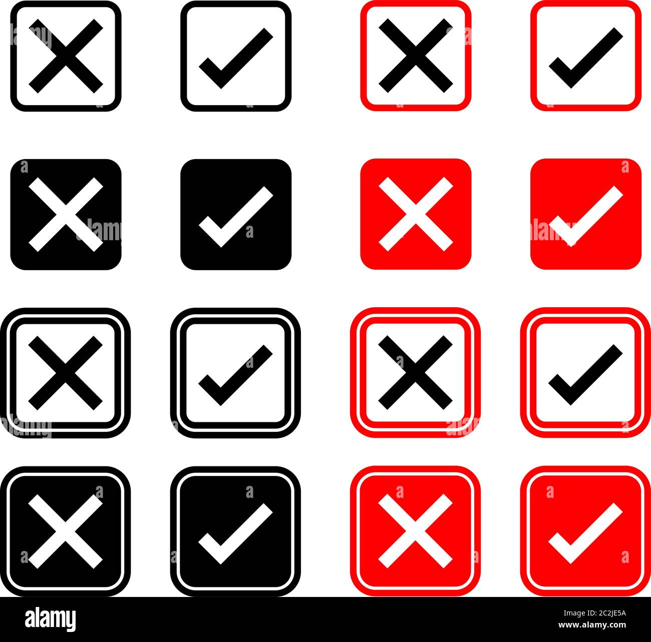 Cross Mark Icon, Delete Mark Collection Vector Art Illustration Stock ...