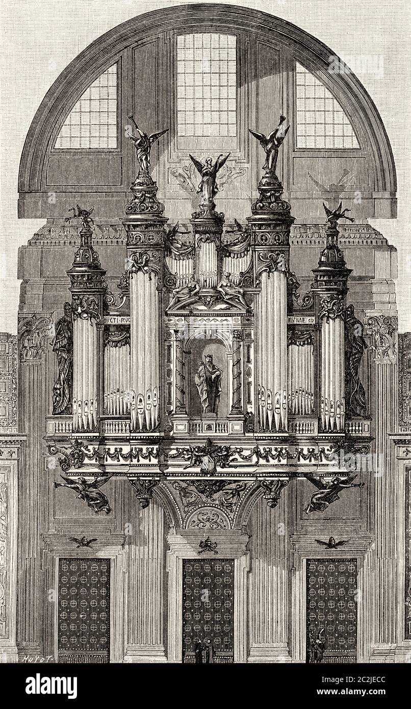 Project of a monumental organ from the 19th century for the Basilica of ...