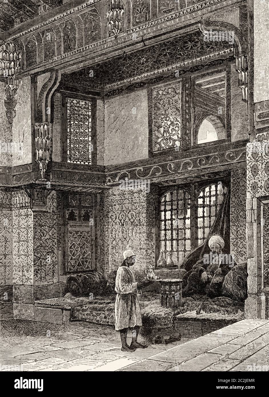 The House of Moufti Sheikh el Mahadi, Cairo, Ancient Egypt. Old 19th ...