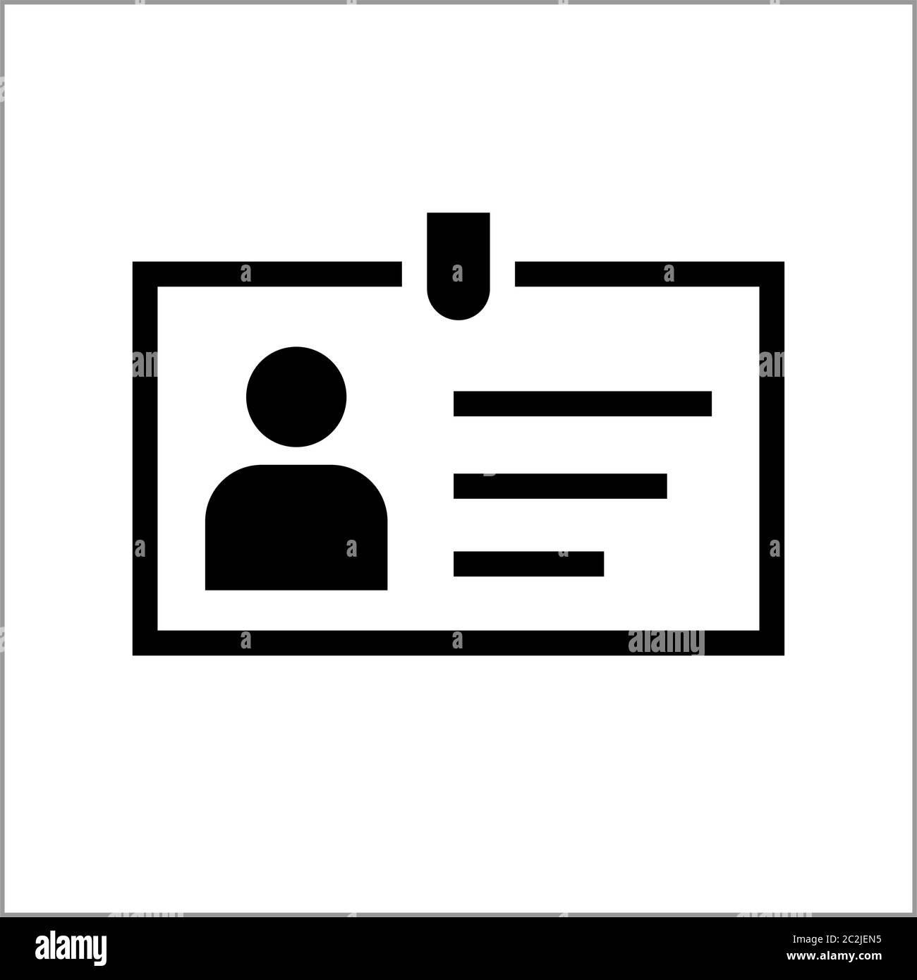 Employee card icon flat Black and White Stock Photos & Images - Alamy