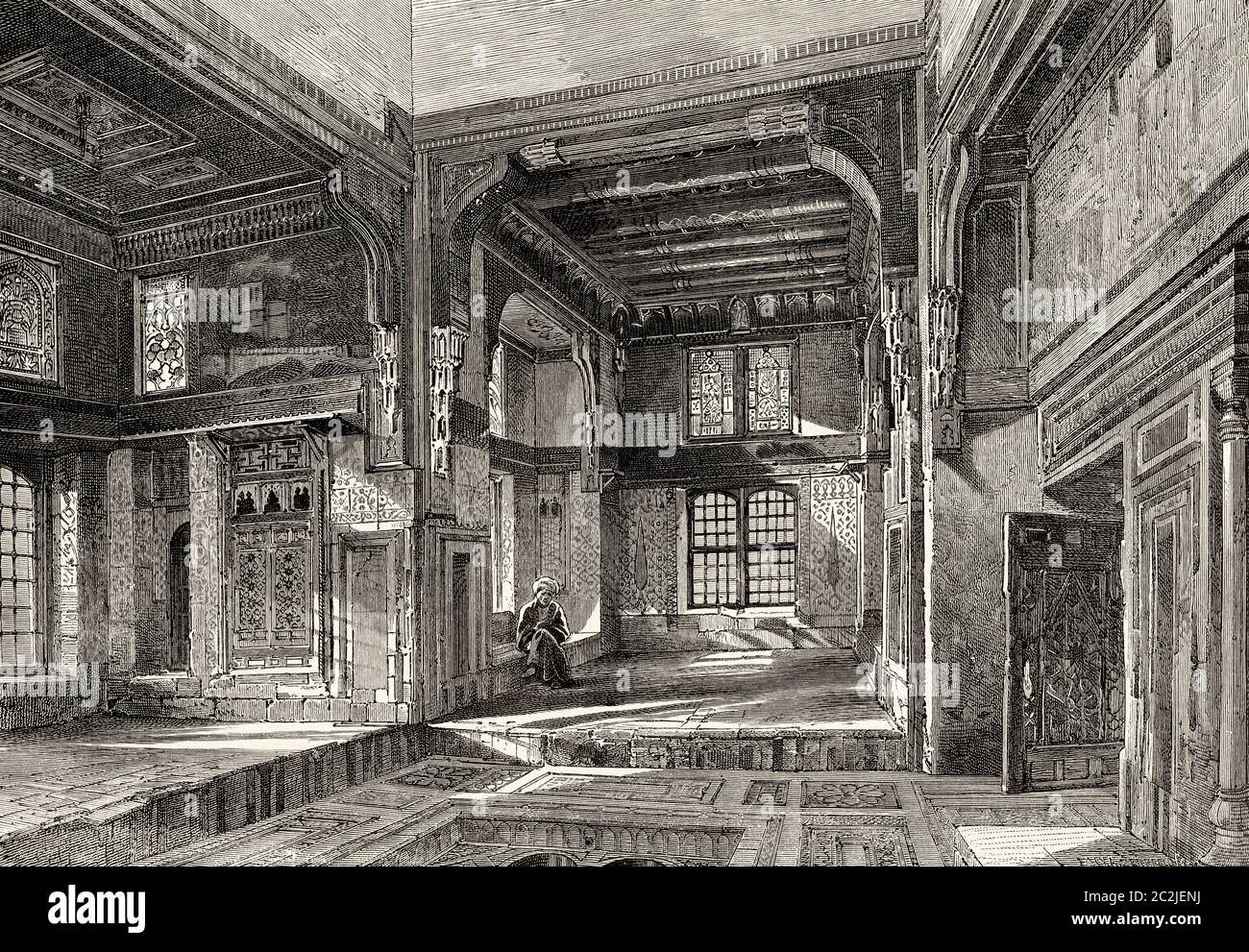 The House of Moufti Sheikh el Mahadi, Cairo, Ancient Egypt. Old 19th ...