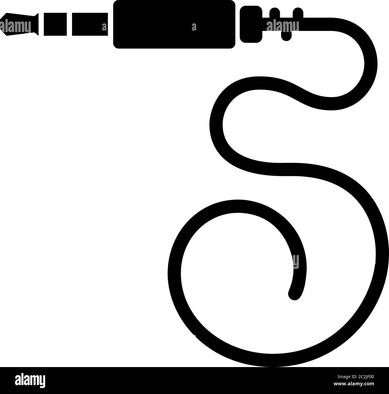 Audio Cable Icon, Plug Wire Vector Art Illustration Stock Vector Image ...