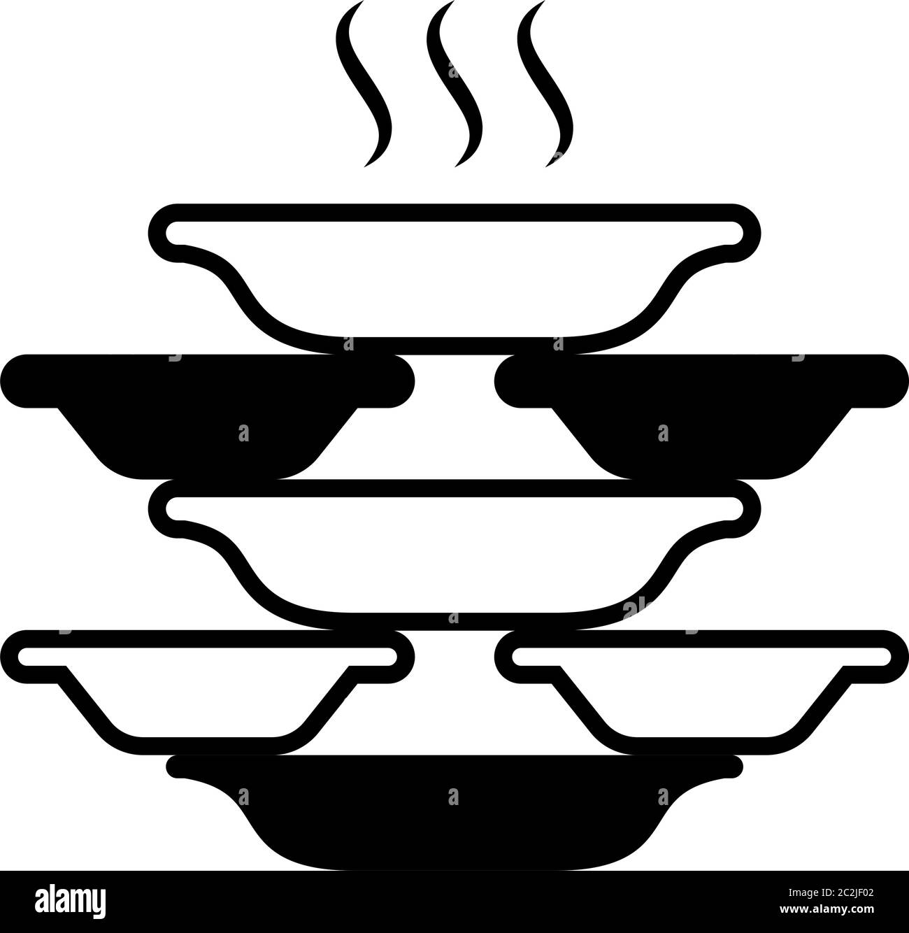 Stack Of Food Plates Vector Art Illustration Stock Vector Image & Art ...