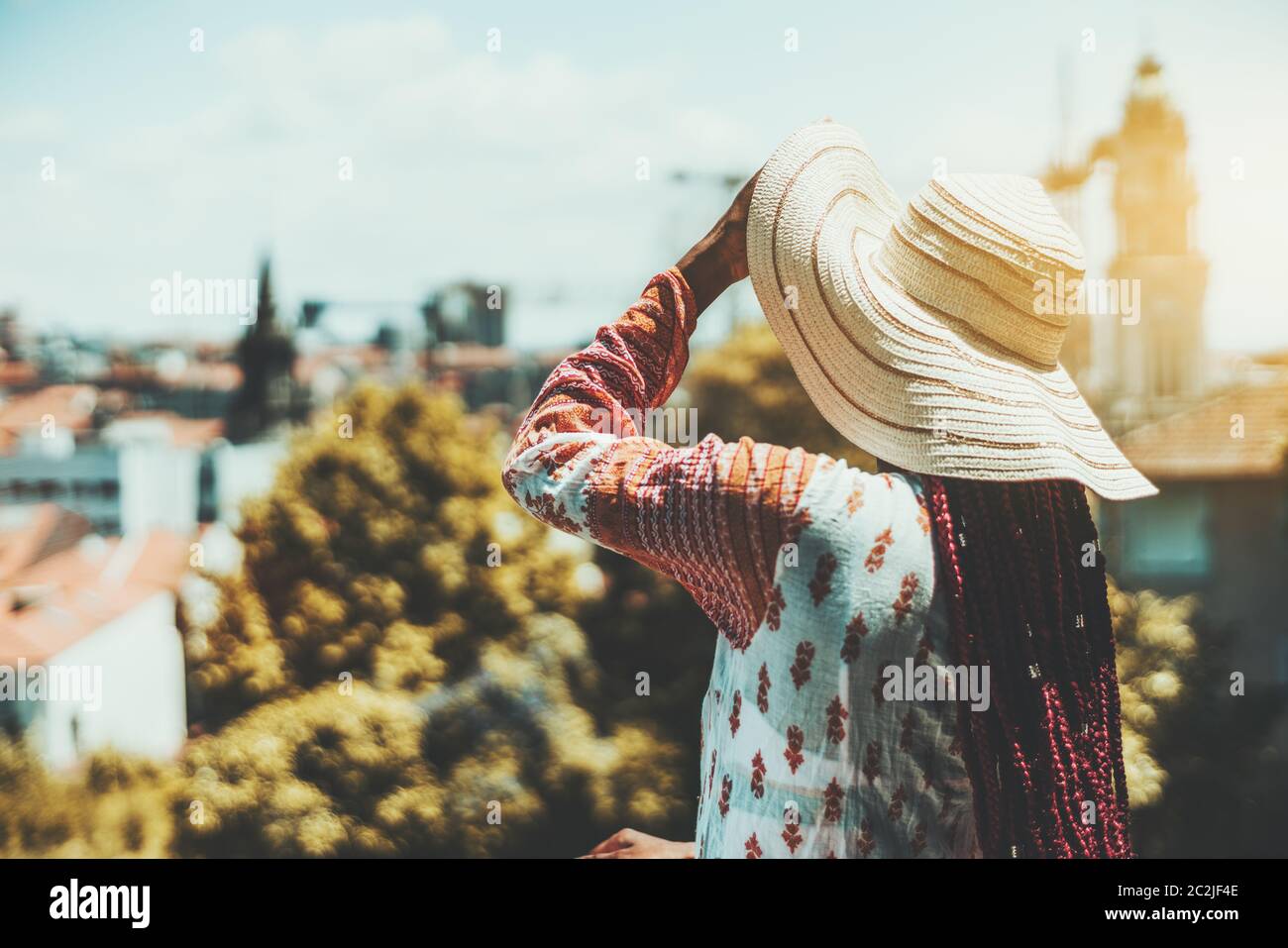 Woman sundress rear view hi-res stock photography and images - Alamy