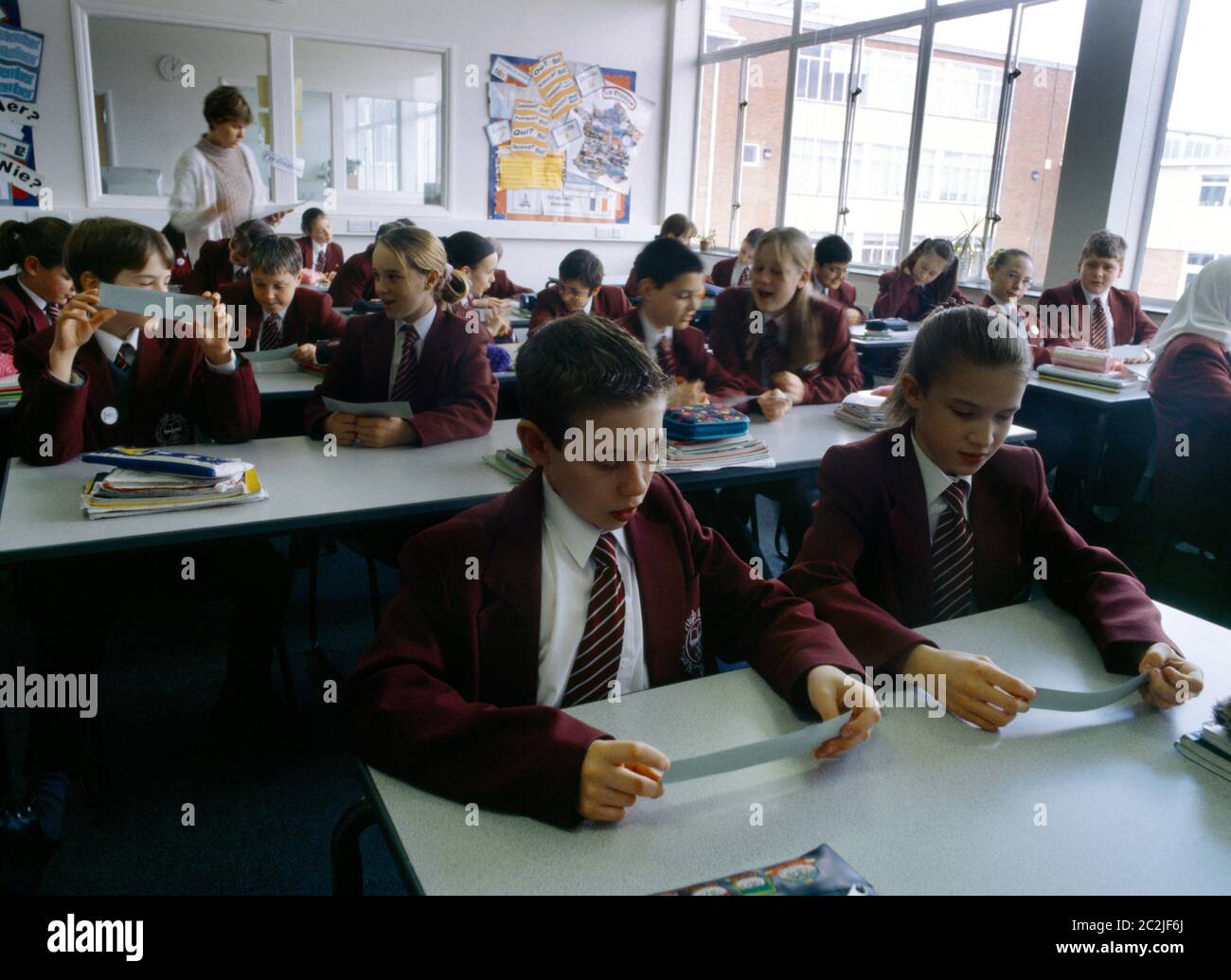 High School Students Working In Classroom England Stock Photo - Alamy