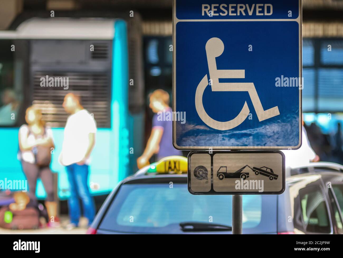 Bucharest, Romania - July 15, 2019: A Reserved Handicapped Parking Sign ...