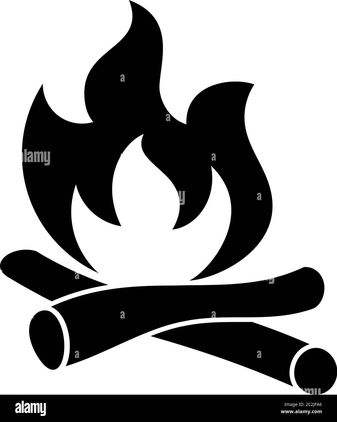 Campfire Icon, Camp Fire Vector Art Illustration Stock Vector Image ...