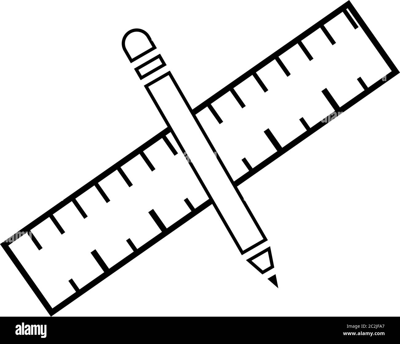 Pencil And Ruler Icon Vector Art Illustration Stock Vector Image & Art ...
