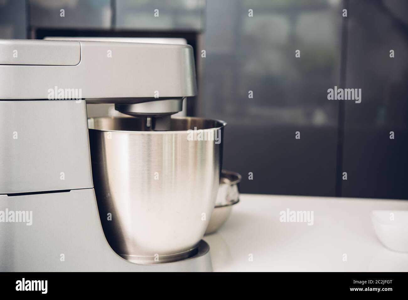 Mixing kitchen machine bakery cooking flour for cake, sweet food Stock ...