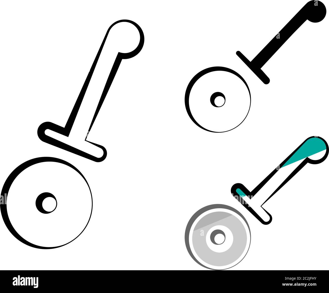 Pizza Cutter Icon, Pizza Slice Cutter Vector Art Illustration Stock ...