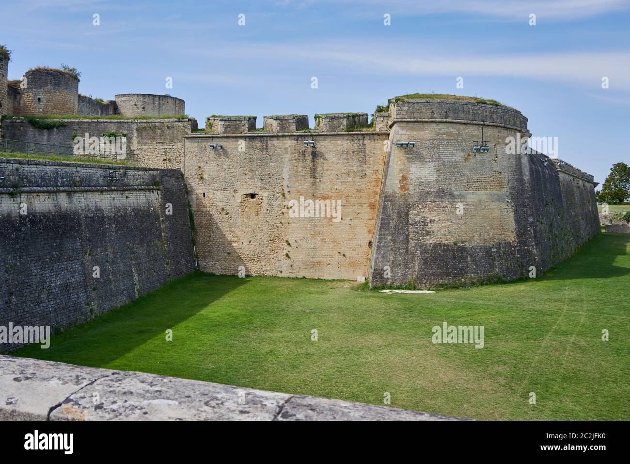 The defensive ditch at the fortress of Blaye, alongside the river ...