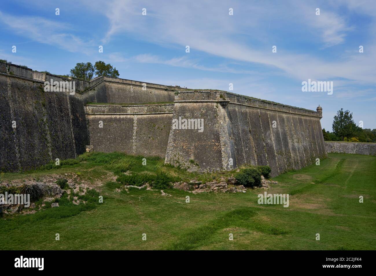 The defensive ditch at the fortress of Blaye, alongside the river ...