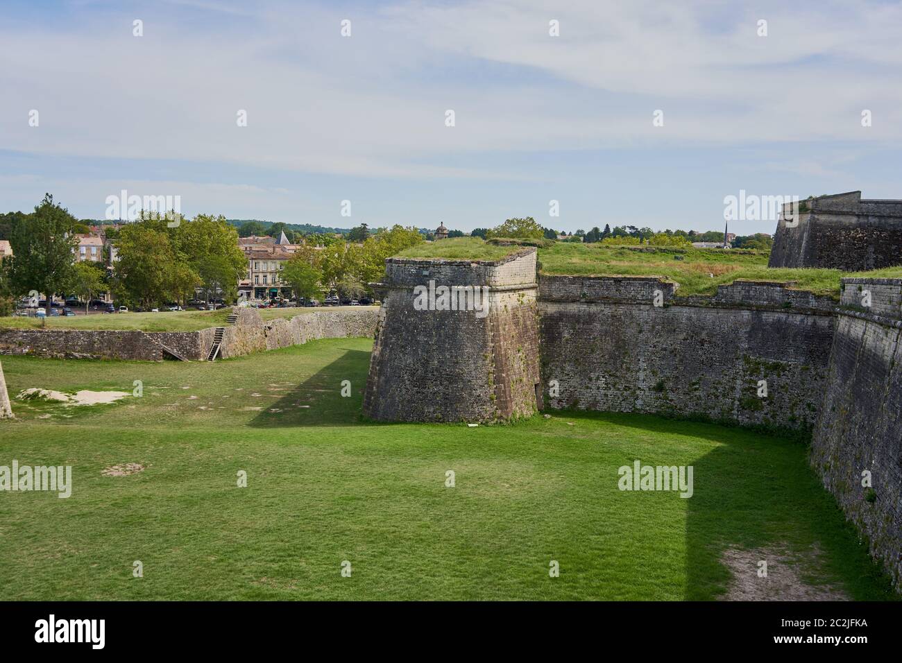 The defensive ditch at the fortress of Blaye, alongside the river ...