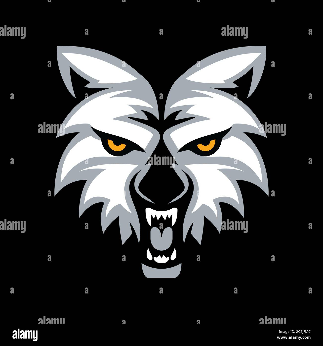 Wolf head mascot vector design Stock Photo - Alamy