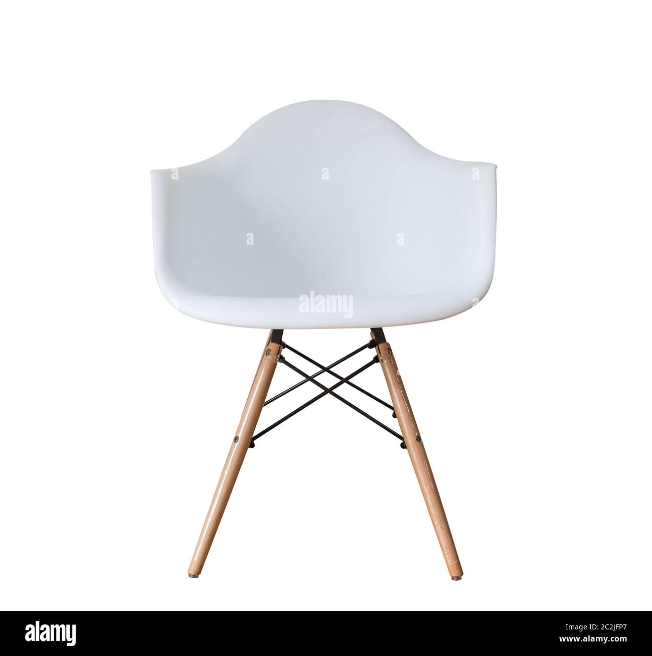 Modern designer White color chair isolated on white background Stock ...