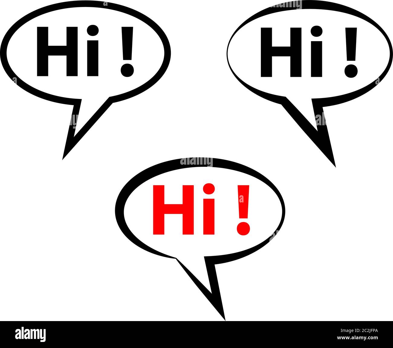 Hi Icon, Hello Icon Vector Art Illustration Stock Vector Image & Art ...