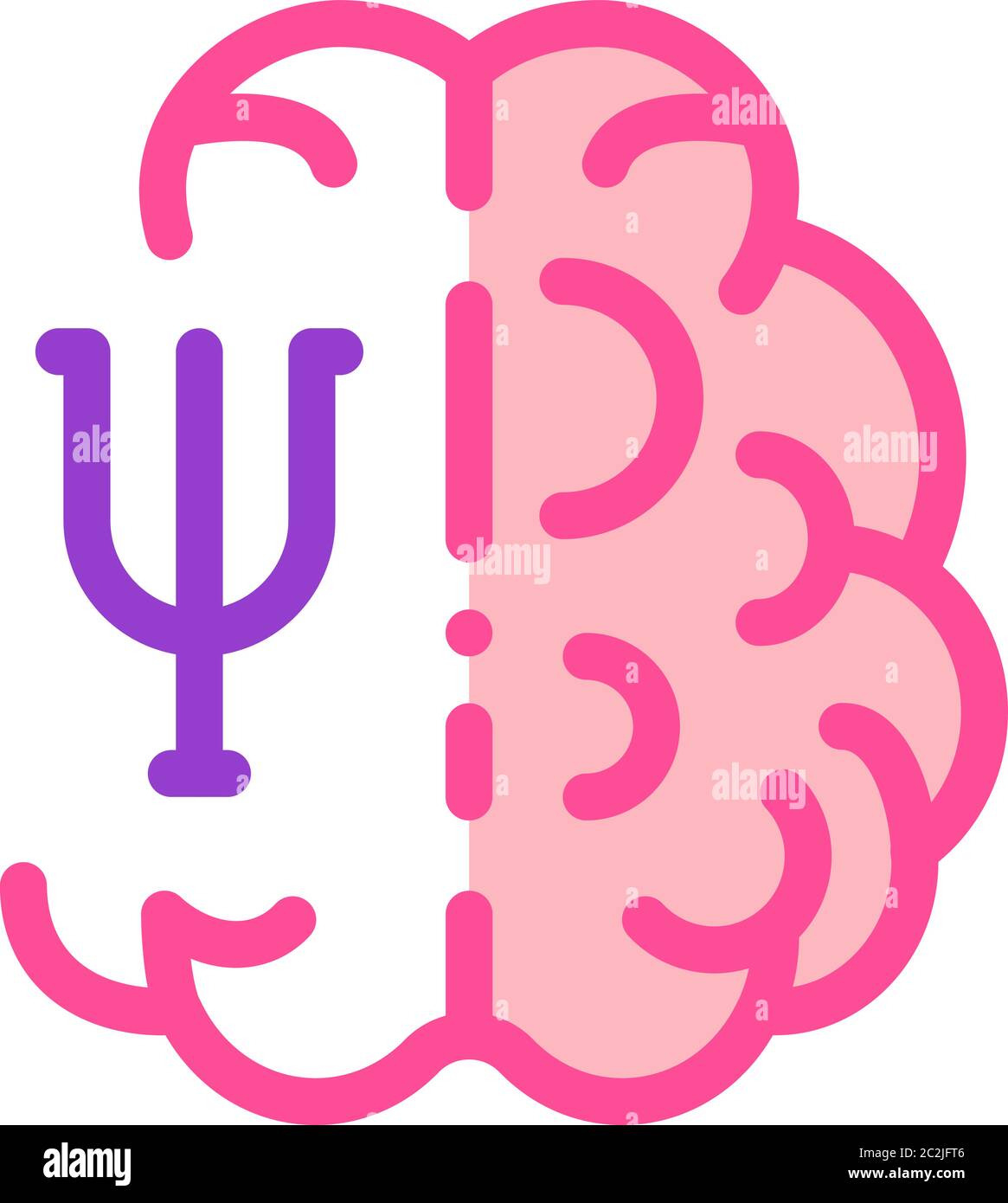 psychologically studied side of brain icon vector outline illustration ...